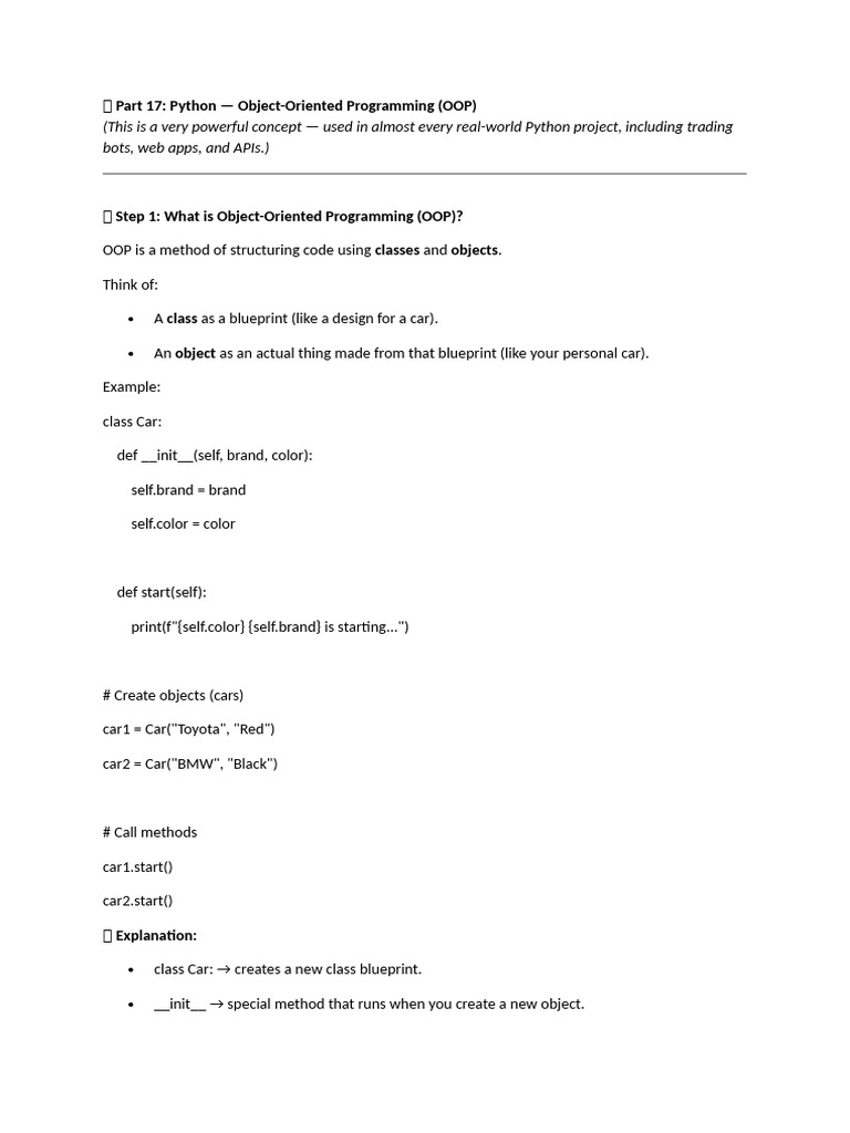 Python Fundamental Seventeen | PDF | Object Oriented Programming | Class (Computer Programming)
