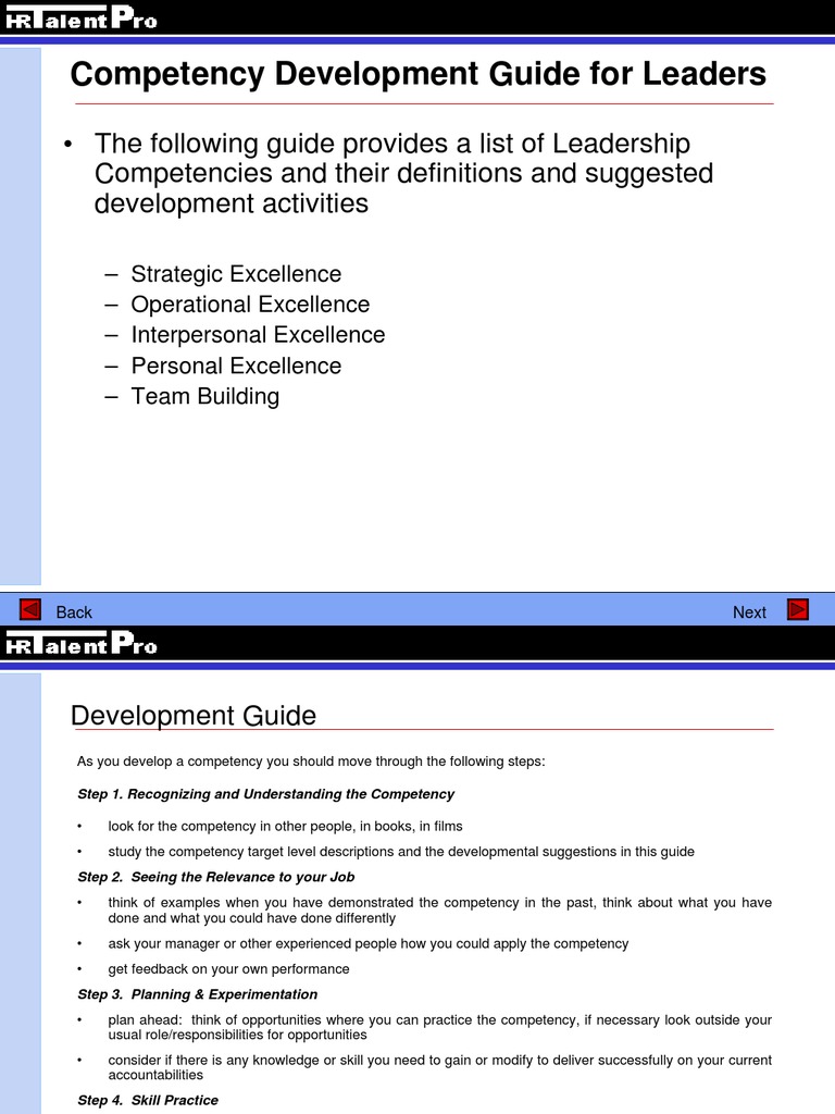 Competency Development Guide For Leaders | PDF | Competence (Human ...