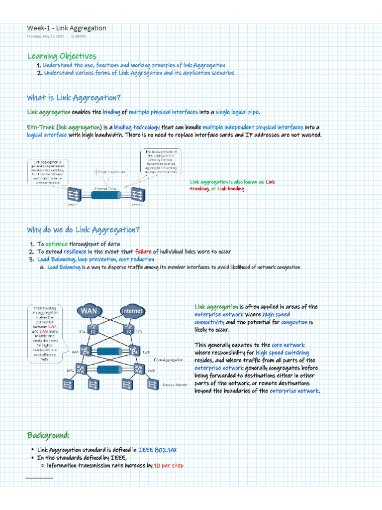 Week-1 - Link Aggregation | PDF | Computer Network | Ethernet