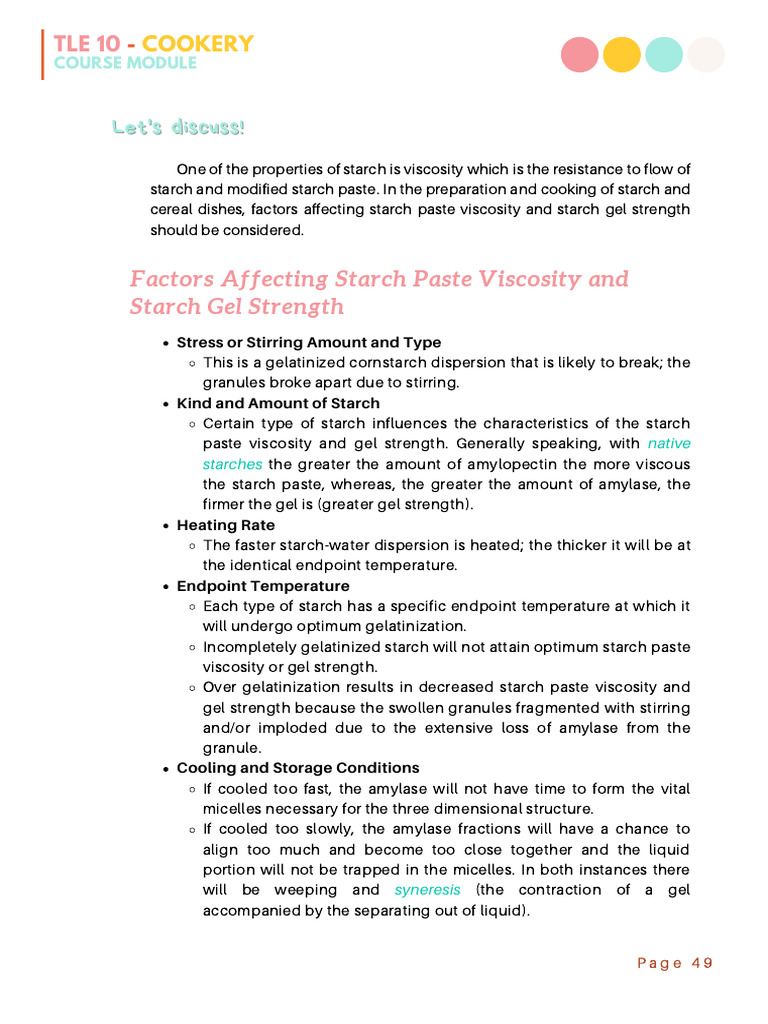 Factors Influencing Starch Viscosity | PDF | Pasta | Starch