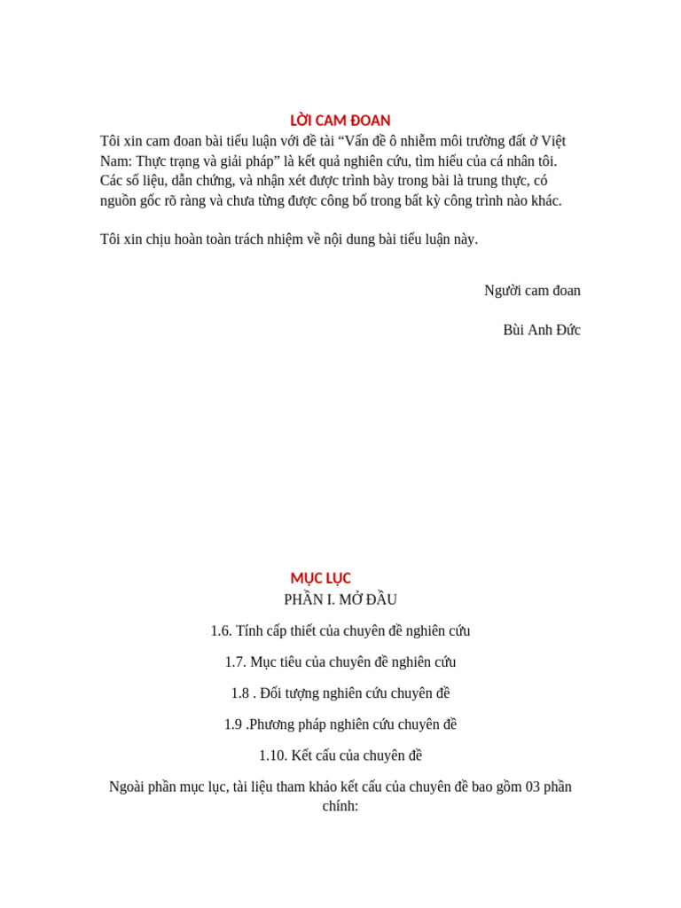 Tieu Luan Onhiem Dat VietNam Bo Cuc Day Du | PDF
