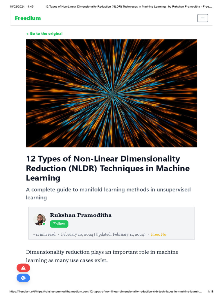12 Types of Non-Linear Dimensionality Reduction (NLDR) Techniques in Machine Learning - by ...