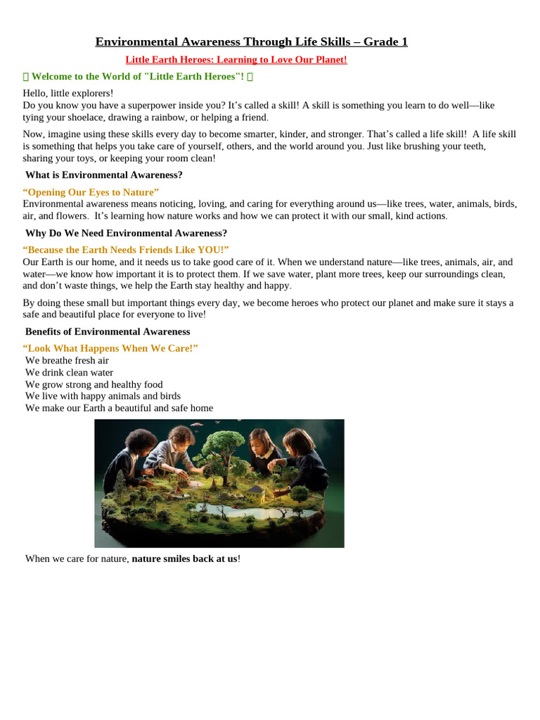 Little Earth Heroes: Life Skills for Nature | PDF | Sustainability ...