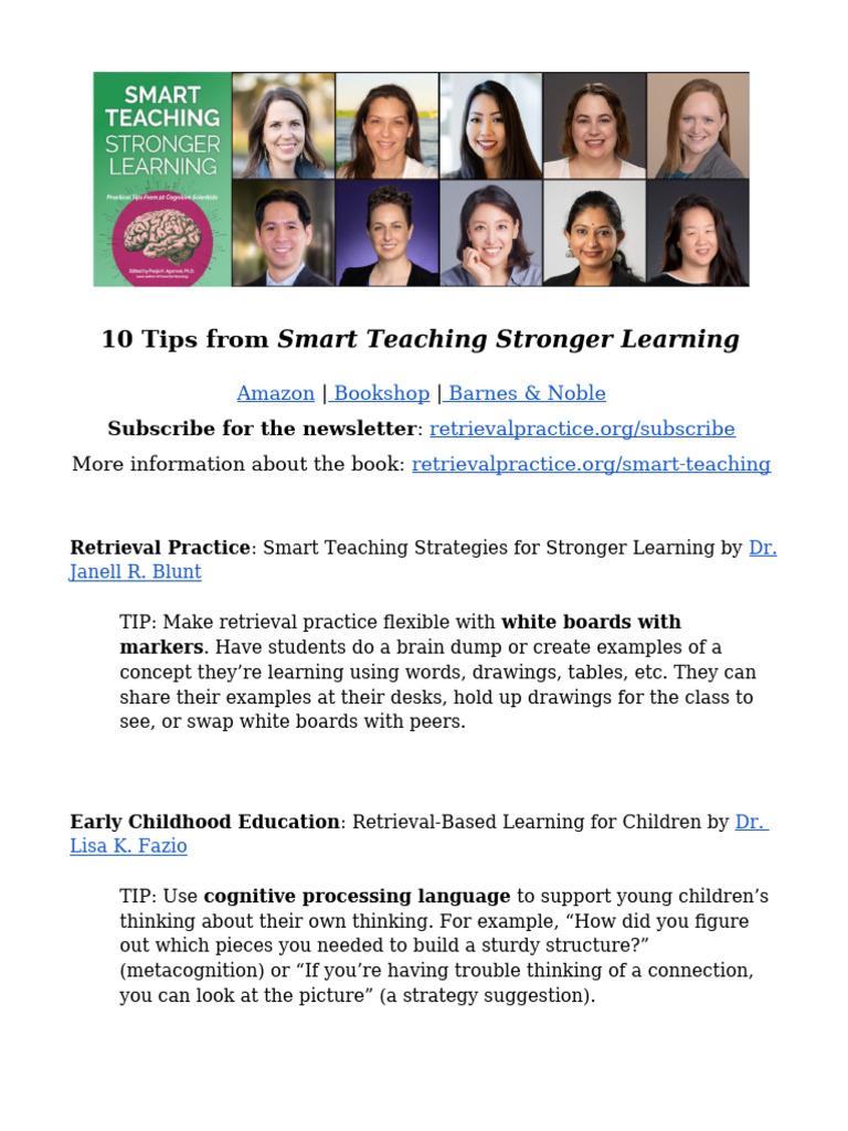 Tips for Effective Smart Teaching | PDF | Learning | Metacognition
