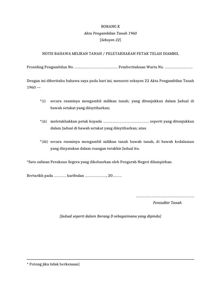 Borang K | PDF