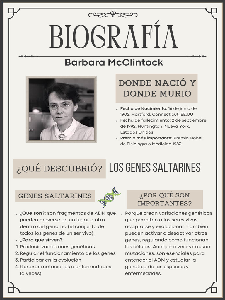 Biografía Barbara McClintock | PDF