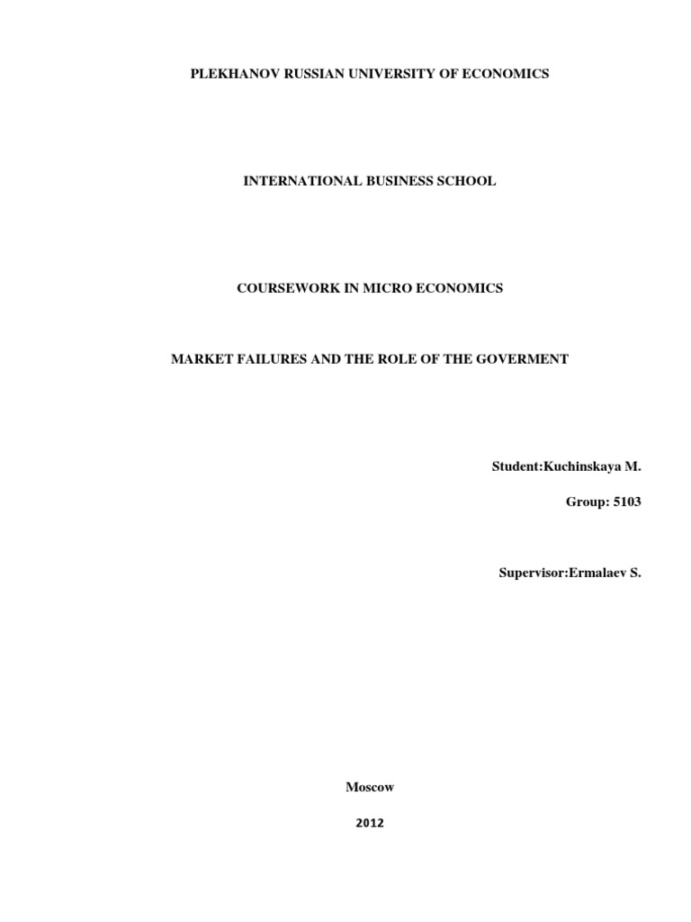 Market Failures and The Role of Goverment | PDF | Externality | Market ...