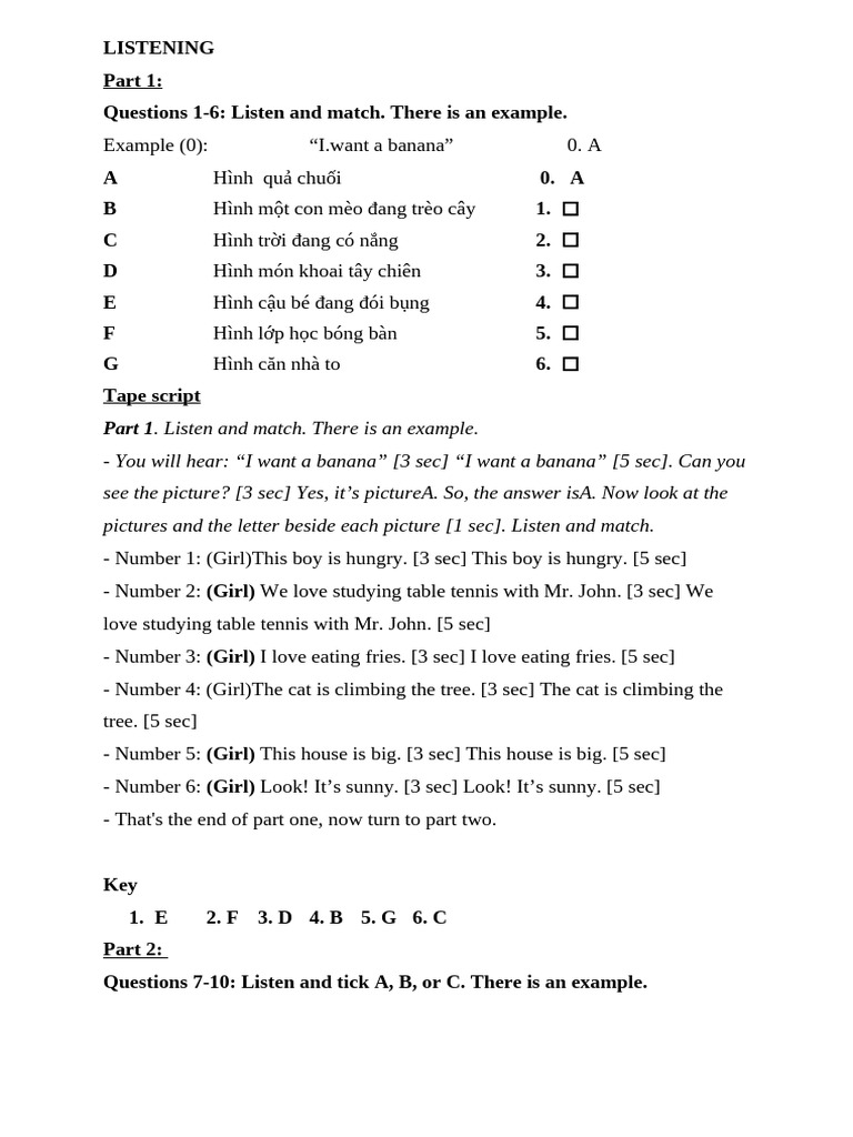 Listening and Reading Comprehension Test | PDF