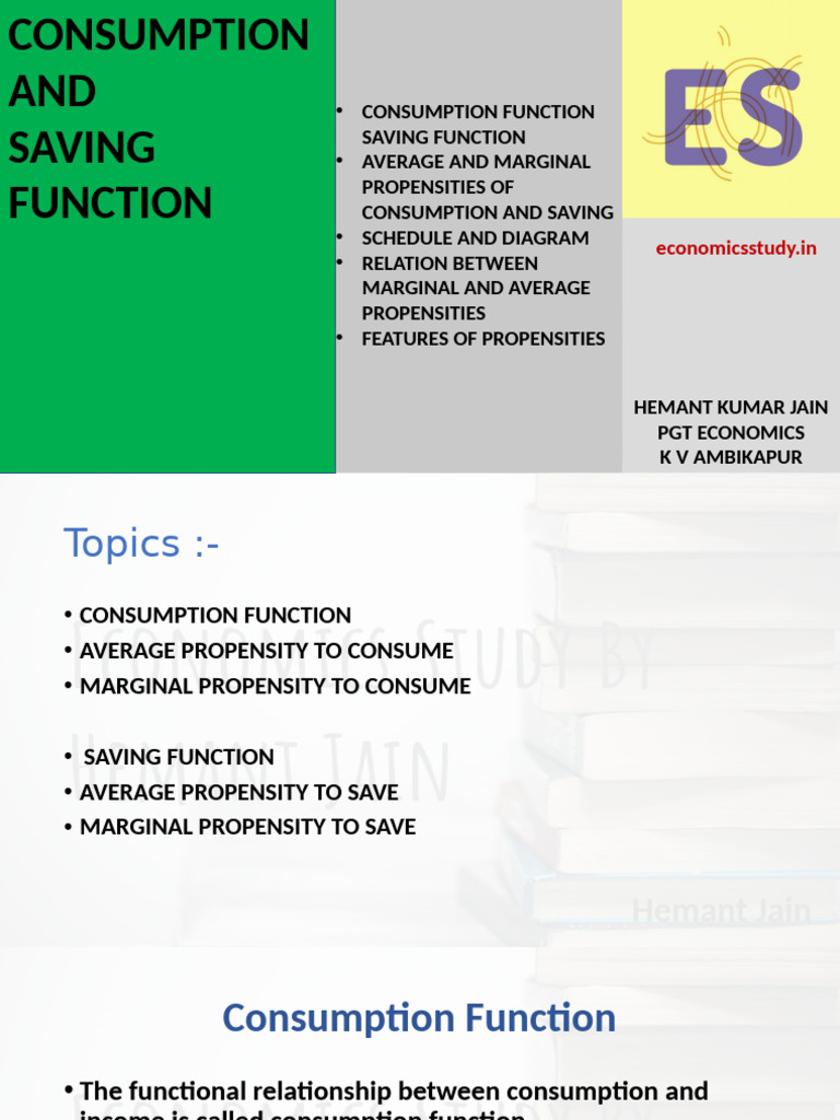 Consumption and Saving Functions Explained | PDF | Economics | Economies