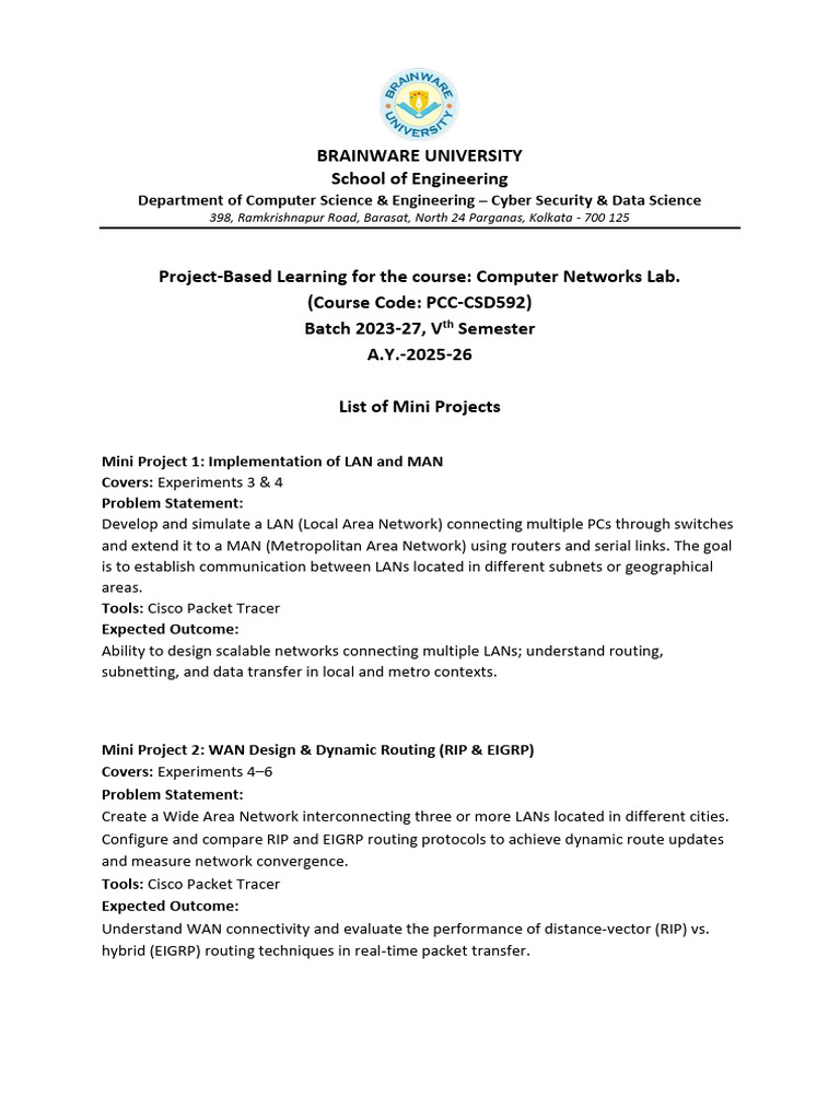 PBL_Computer_Netrworks Lab | PDF | Computer Network | Routing