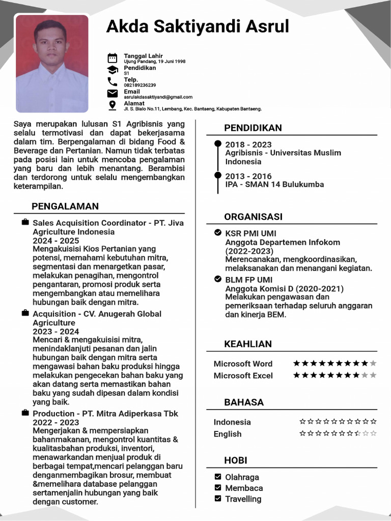 CV Akda - Update - Akda Saktiyandi Asrul | PDF
