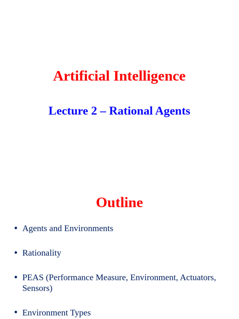 Artificial Intelligence Lec2 | PDF | Perception | Robotics