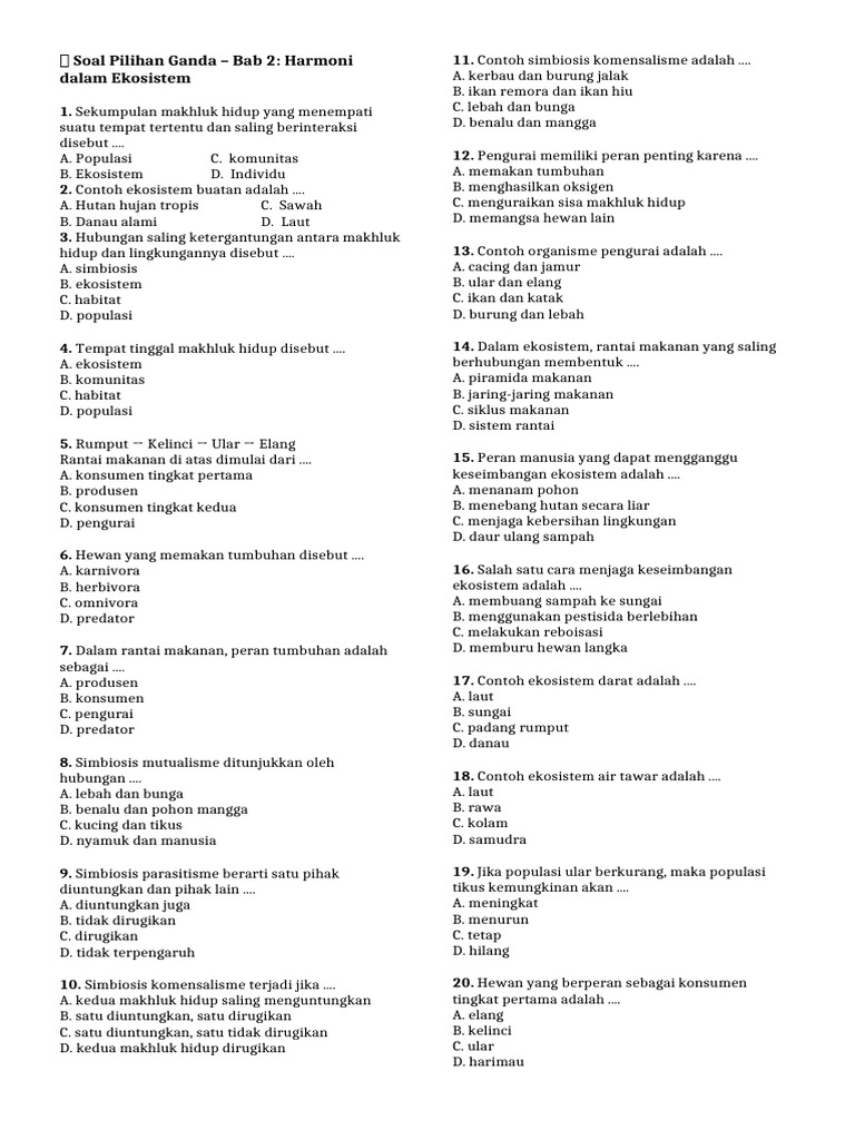 soal PG IPAS bab 2 | PDF
