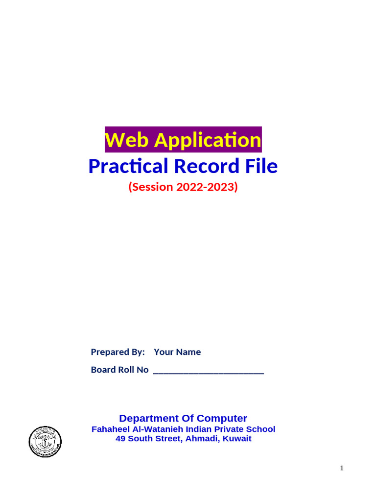 Practical File Format-2020 | PDF