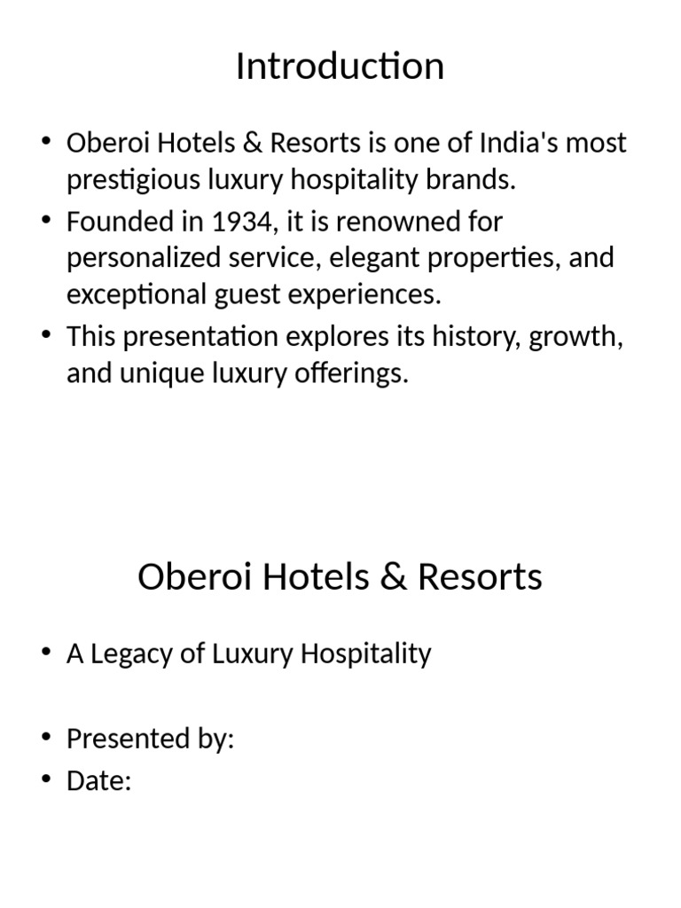 Oberoi Hotel Mumbai: A Luxury Legacy | PDF