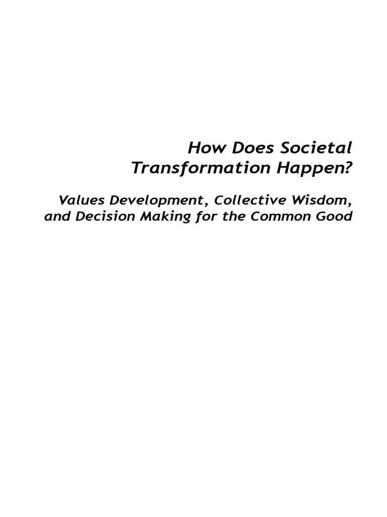 Leonard Joy How Does Societal Transformation Happen | PDF | Value ...