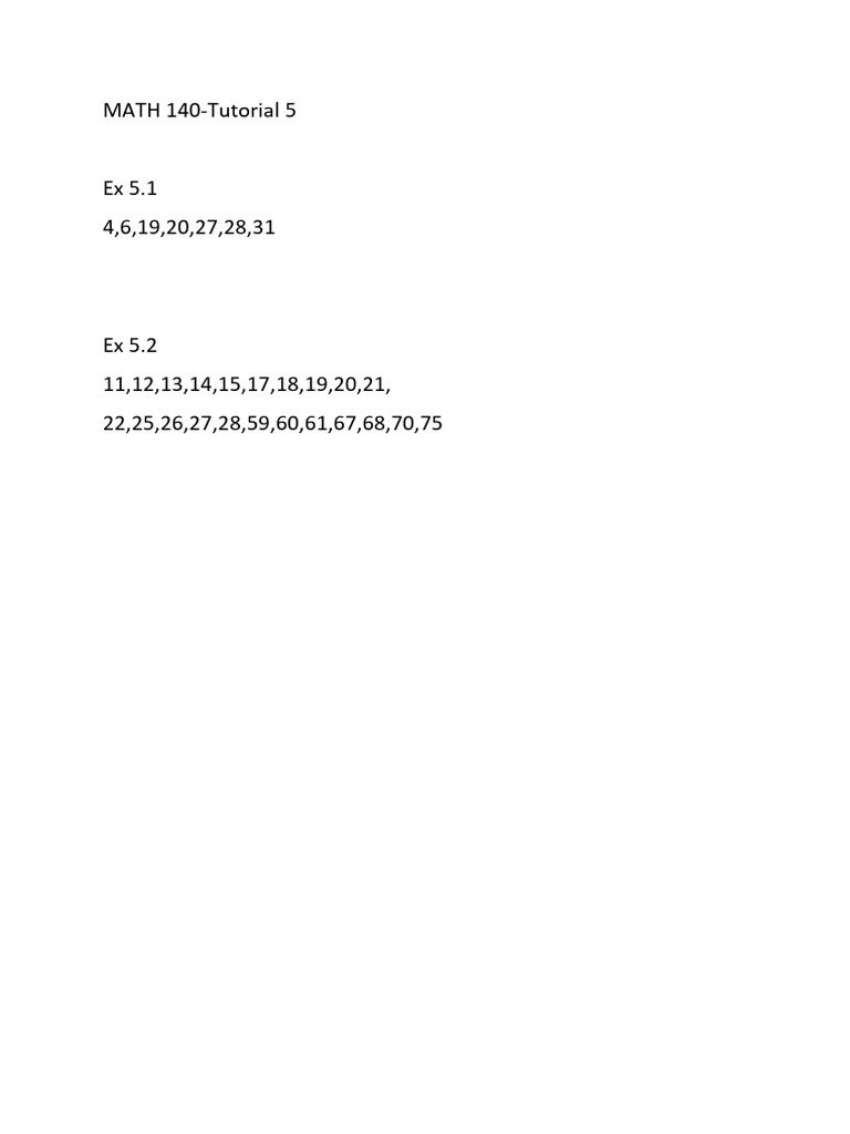 MATH 140W2-Tutorial 5-2025.. | PDF