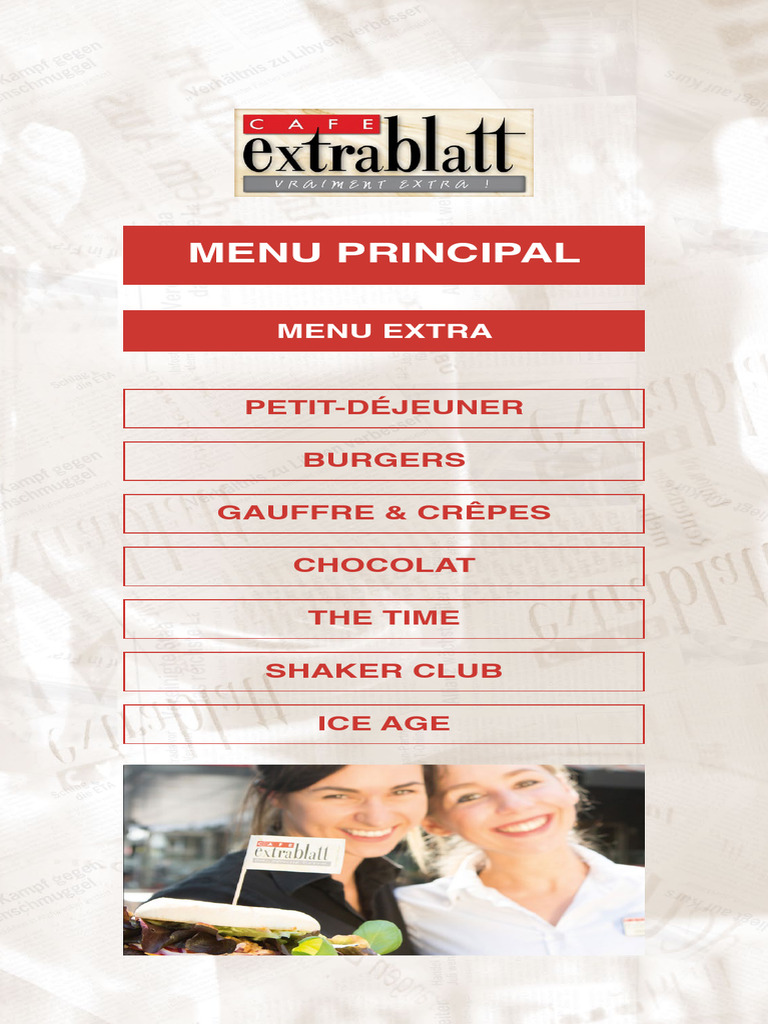 Menu Cafe Extrablatt | PDF | sauce | Nourritures