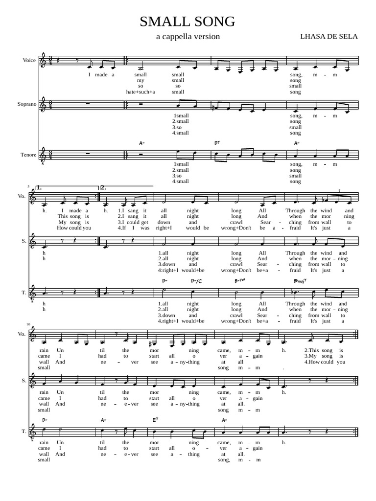SMALL SONG atelier lab + chords | PDF
