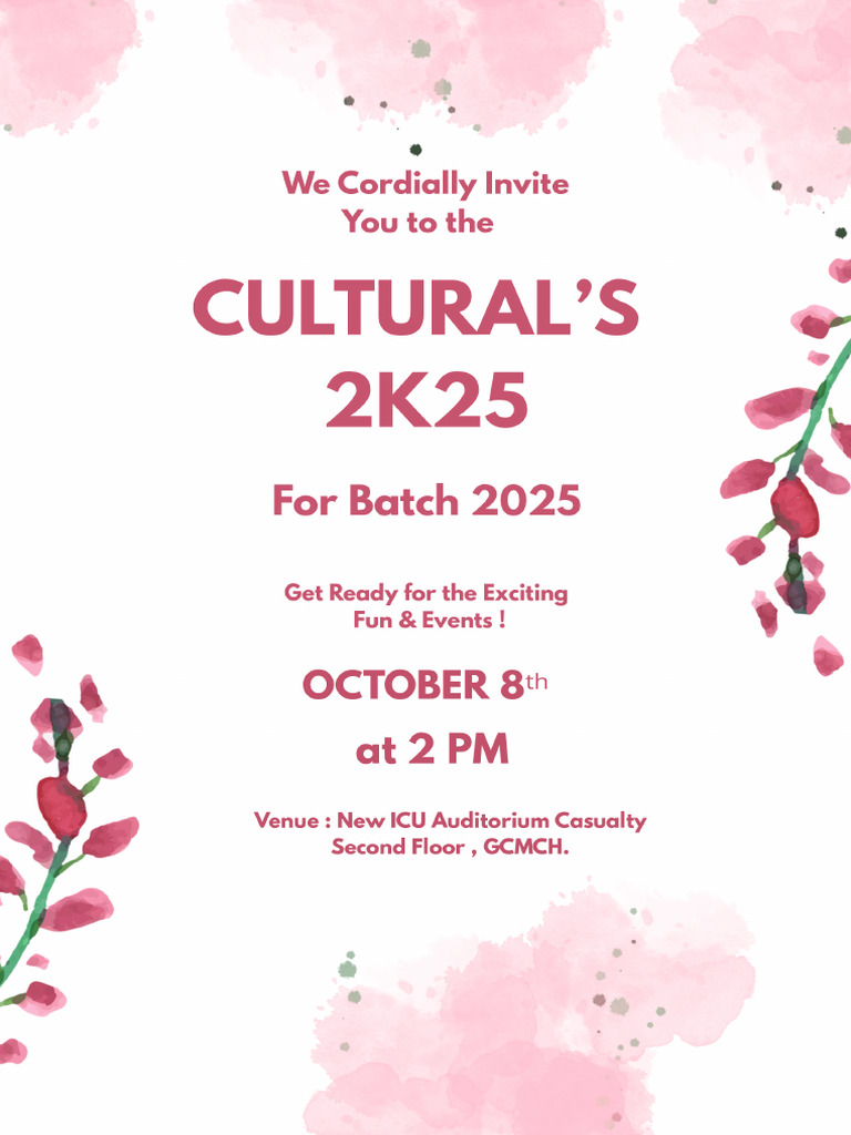 Pink Watercolor Background Document A4 PDF | PDF