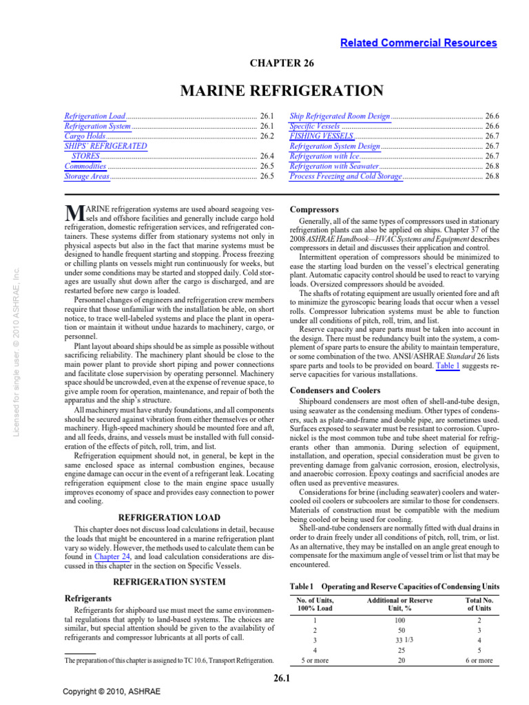 Marine Refrigeration Systems Overview | PDF | Refrigeration | Ships