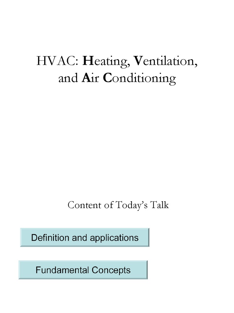 HVAC: Heating, Ventilation, and Air Conditioning | PDF | Hvac | Heat ...