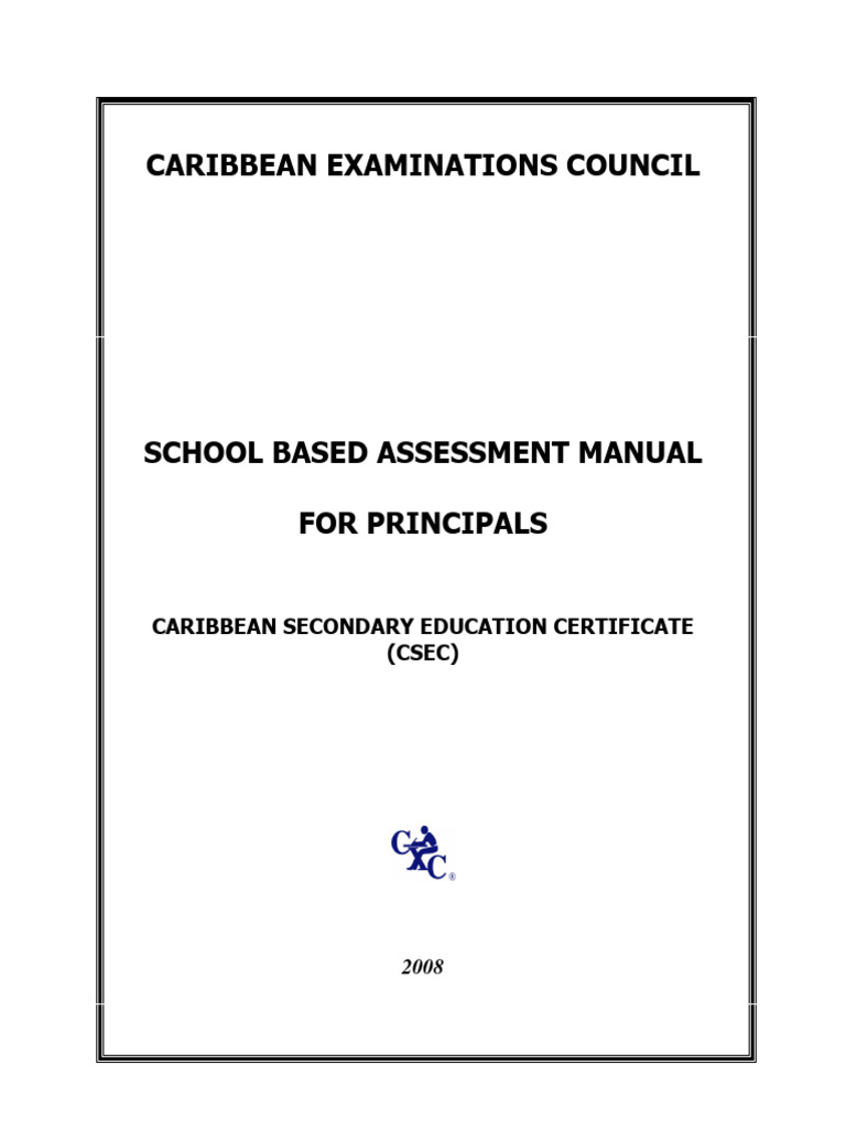 Microsoft Word - CSEC SBA Manual For Principals | PDF | Educational ...