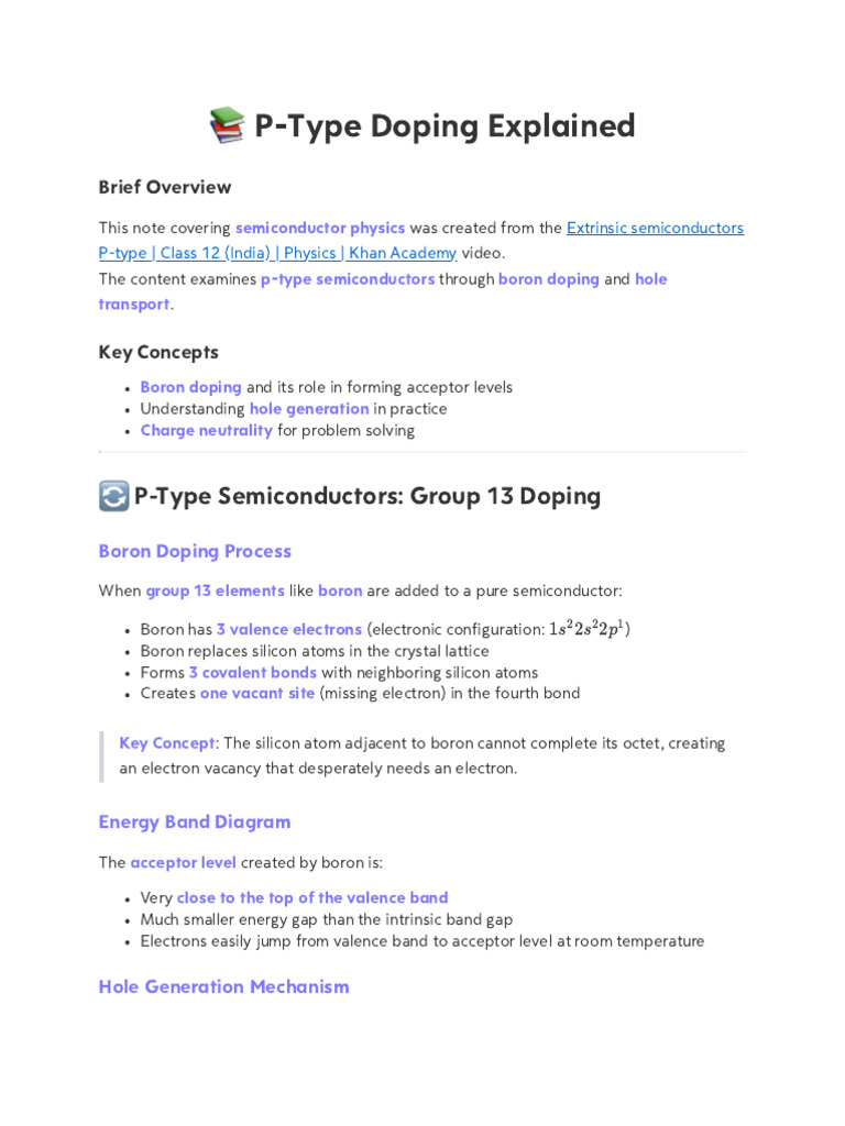 Understanding P-Type Semiconductors | PDF | Doping (Semiconductor ...