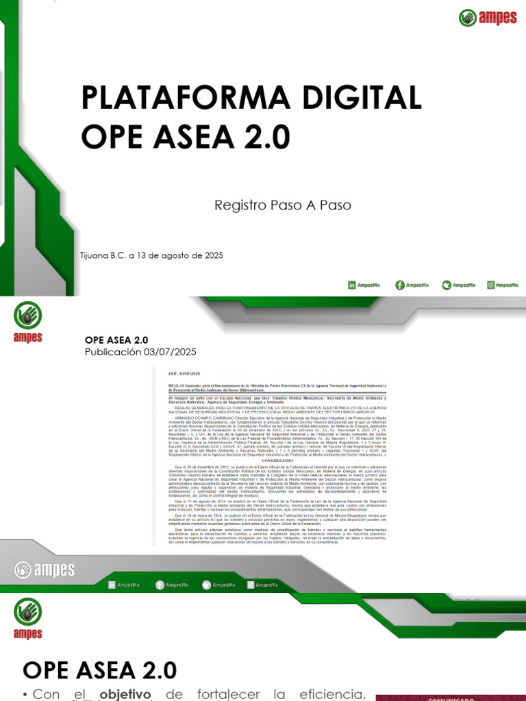 Registro en OPE ASEA 2.0: Guía Paso a Paso | PDF | Informática
