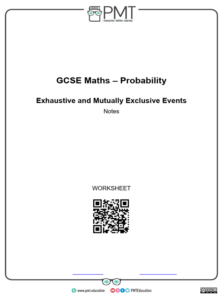 Exhaustive and Mutually Exclusive Events | PDF | Probability