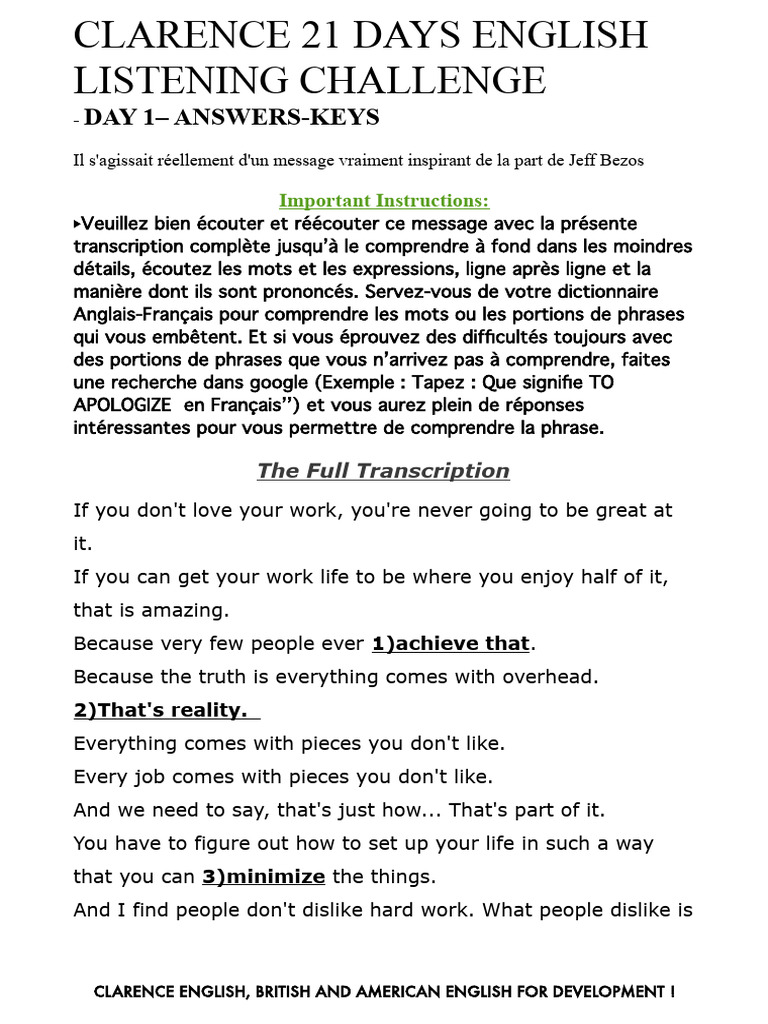 C Day 1 Answers-Keys Jeff Bezos Full Speech | PDF