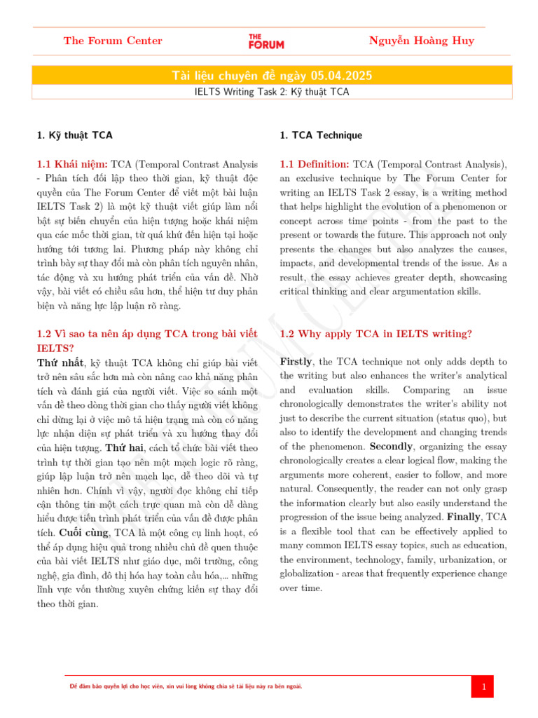 Ky Thuat TCA | PDF