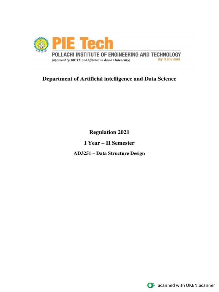 AD3251 Data Structures Design | PDF