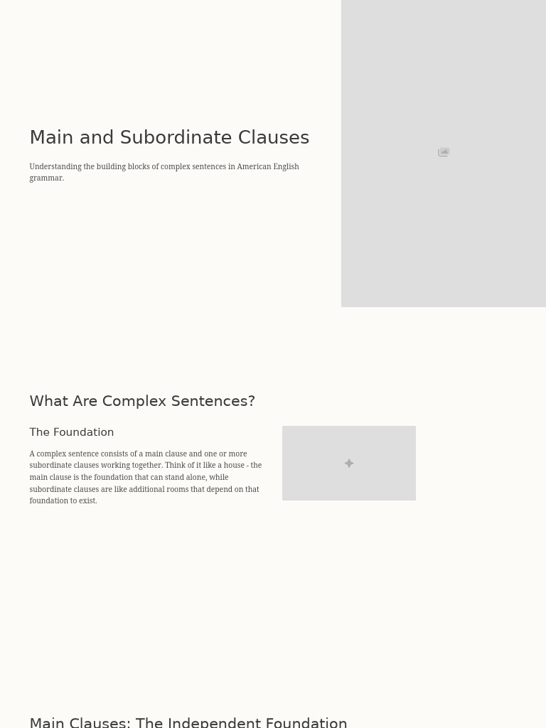 Main and Subordinate Clauses Explained | PDF | Clause | Grammar