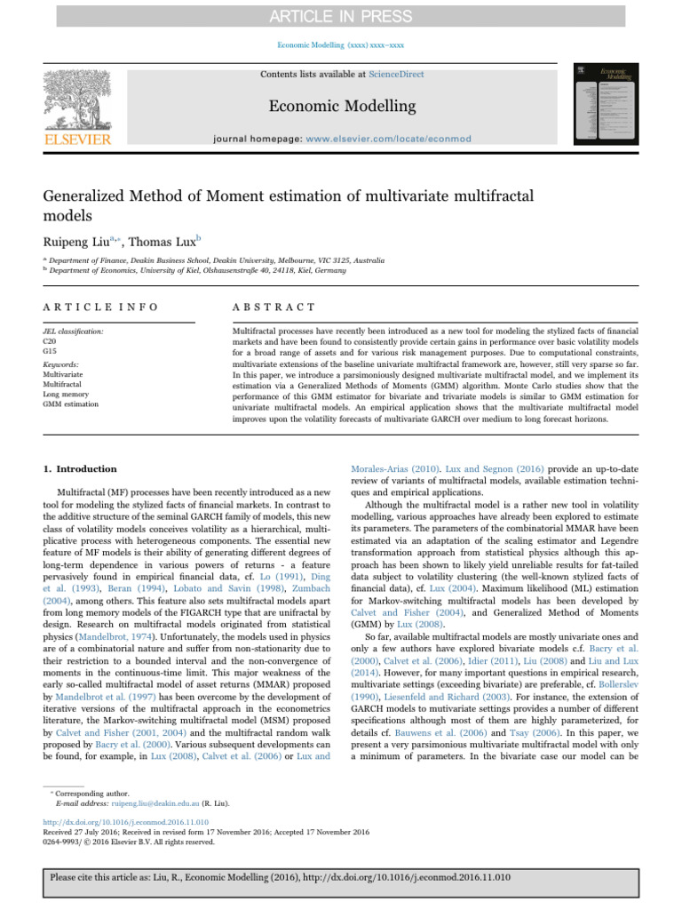 Generalized Method of Moment Estimation of Multivariate - Liu, Ruipeng ...