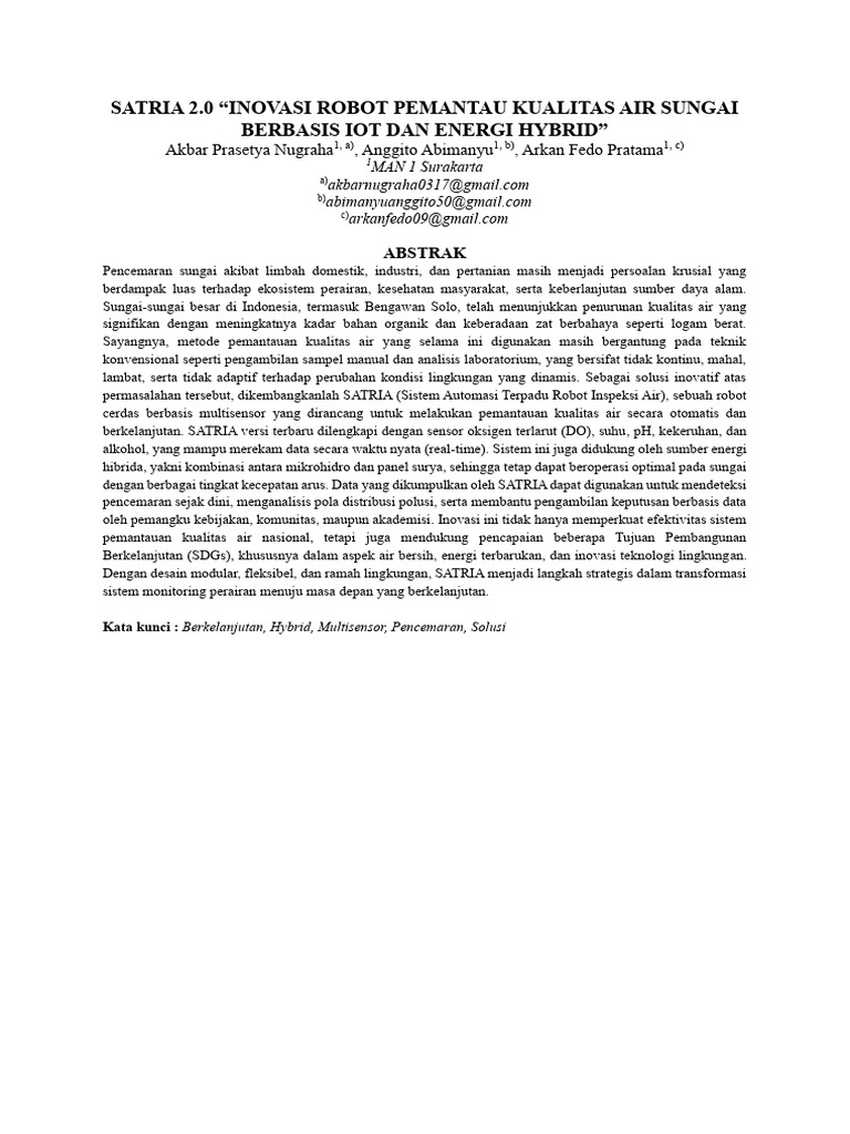 Robot Pemantau Kualitas Air Berbasis IoT | PDF