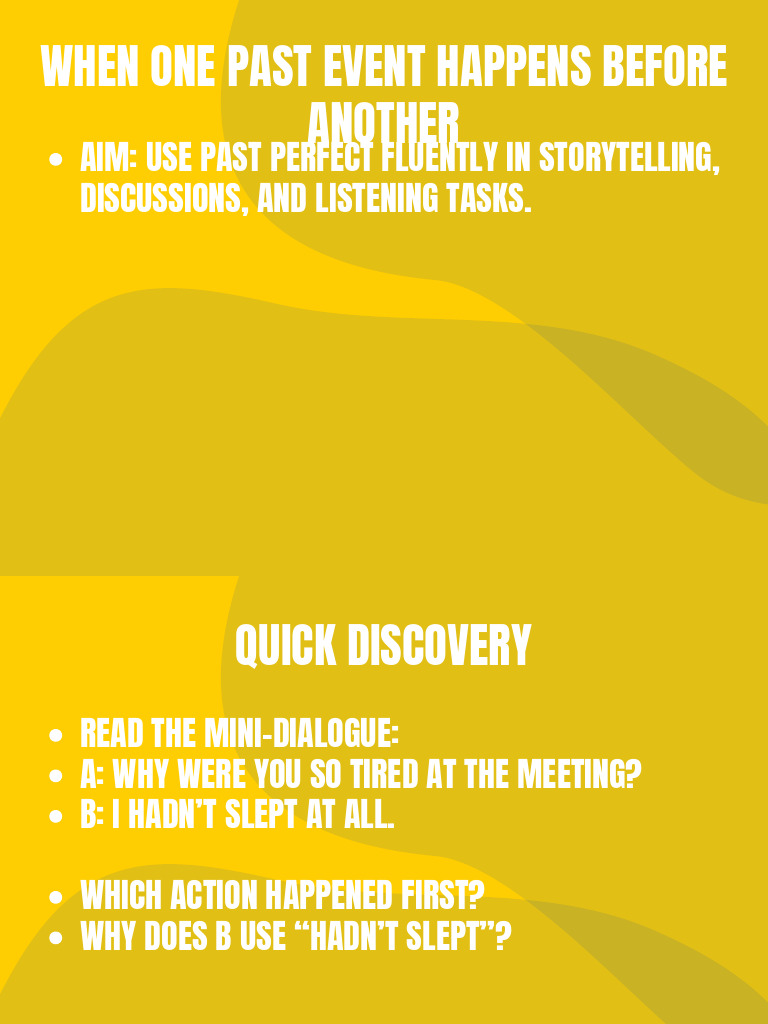 Past Perfect Smart Presentation PDF | PDF