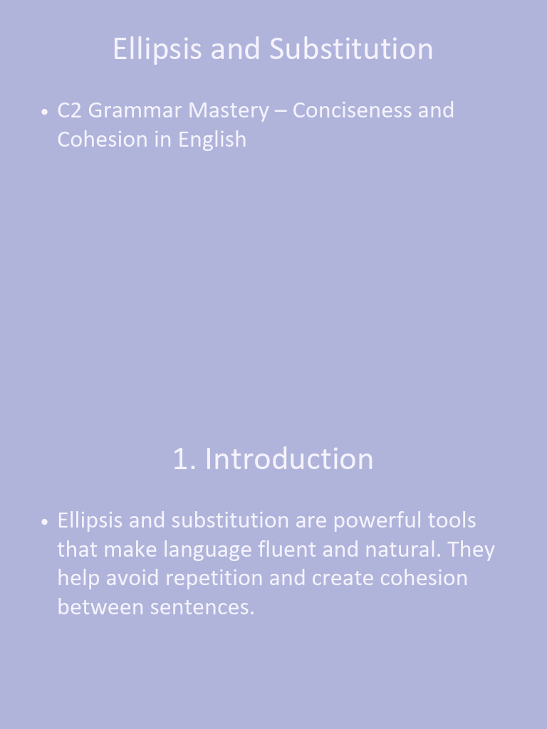 Ellipsis and Substitution C2 Grammar PDF | PDF