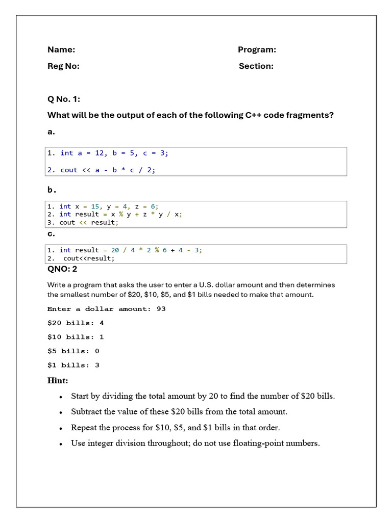 Quiz 1A | PDF
