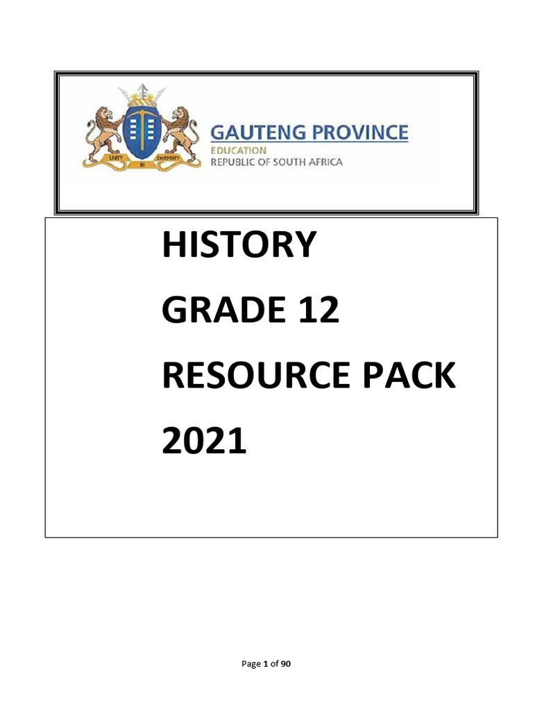 Grade 12 History Resource Pack 2021 | PDF | Marshall Plan | Viet Cong