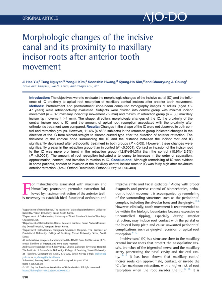 Morphologic Changes of the Incisive Canal and Its Proximity to ...