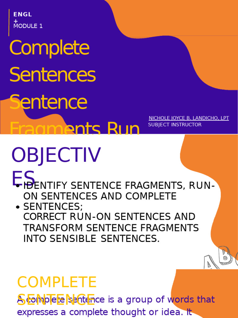 Eng Module 1 | PDF | Subject (Grammar) | Verb