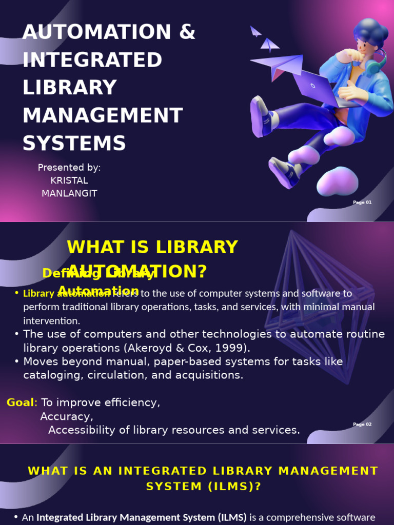 Automation Integrated Library Management Systems Kristal Manlangit ...