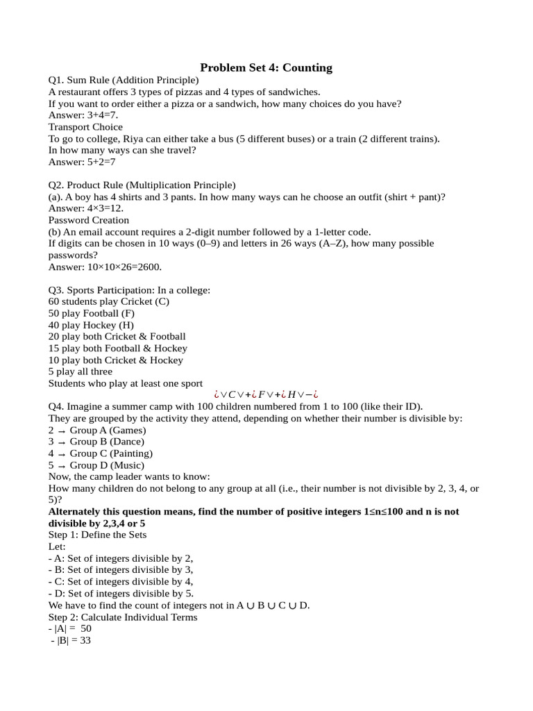 Problem_Set_Module 4 | PDF | Discrete Mathematics | Mathematics