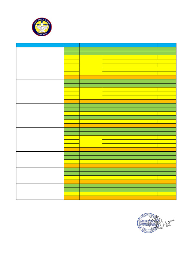 Primary 6 Mid Semester Test Schedule | PDF | Educational Stages ...