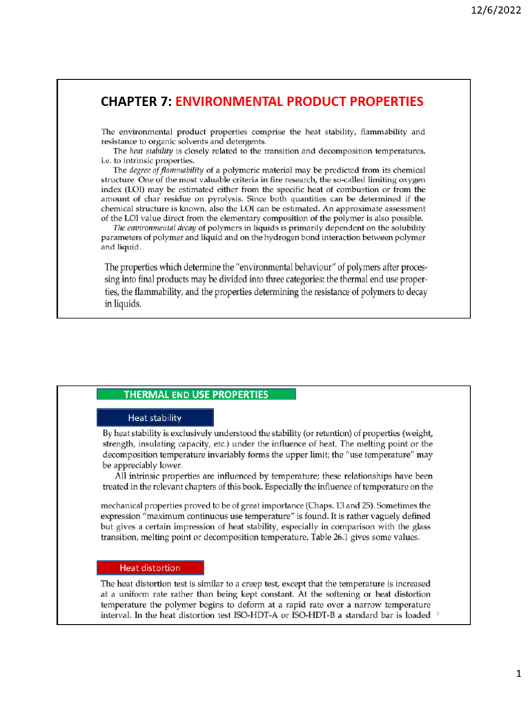 Chapter 7-Environmental Product Properties | PDF