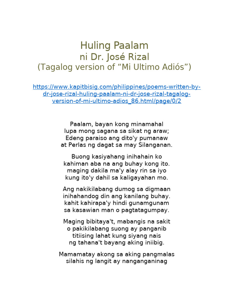 TULANG Huling Paalam | PDF