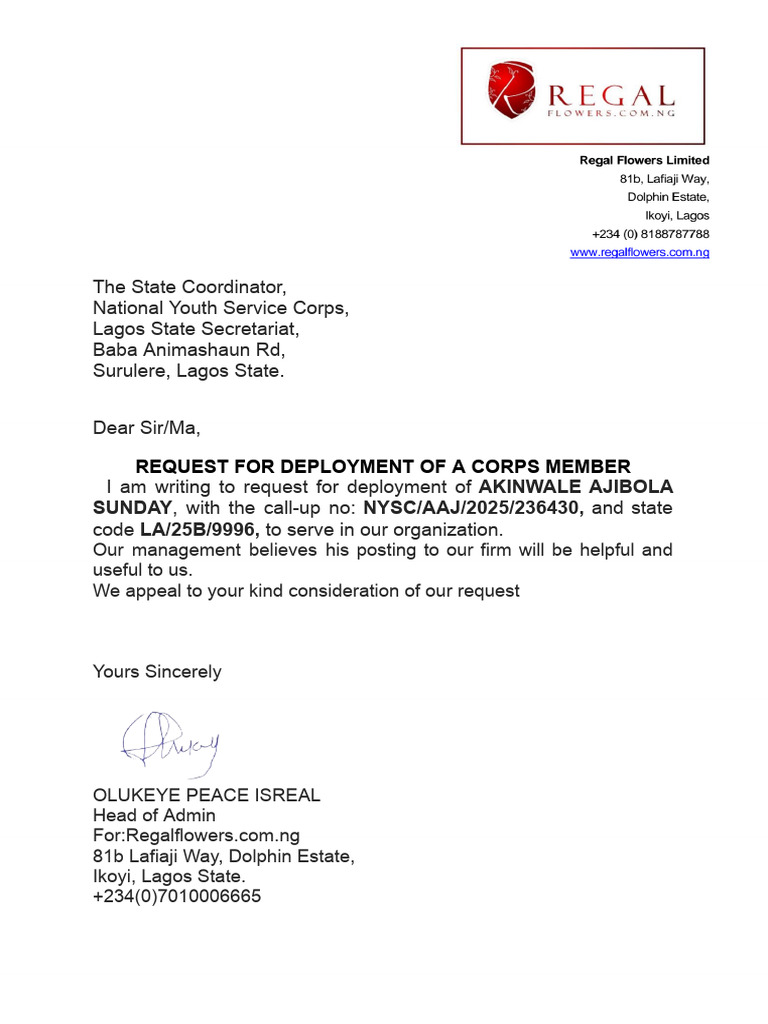 Request Letter Akin | PDF