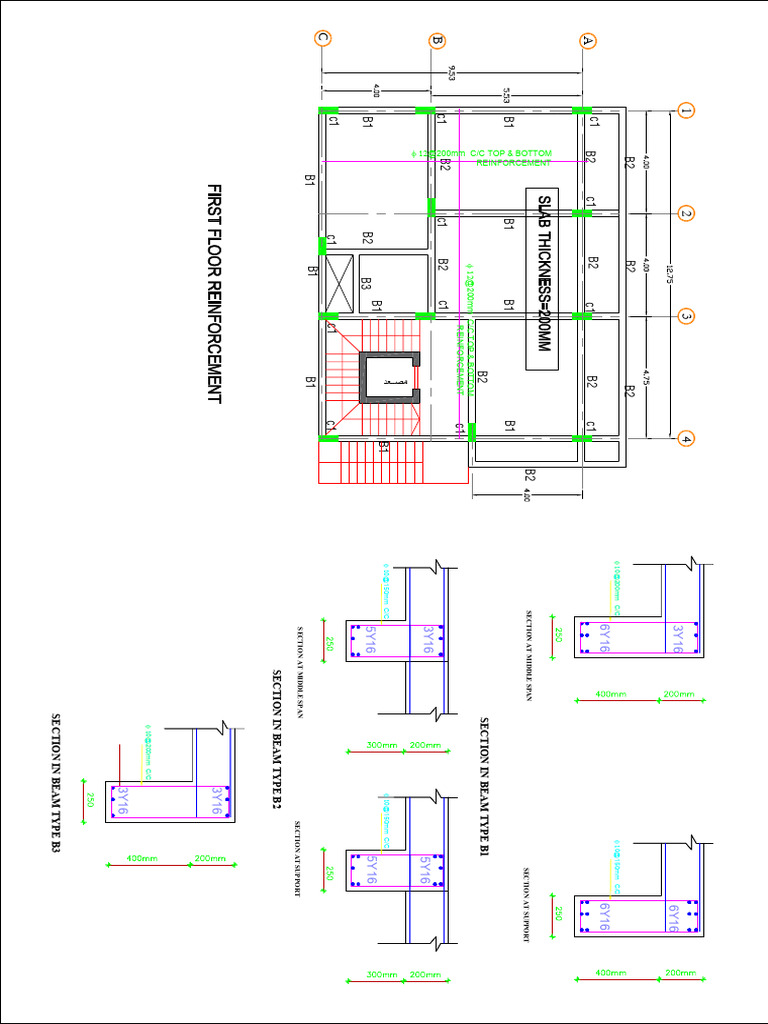 Beam Reinforcement Section Details | PDF