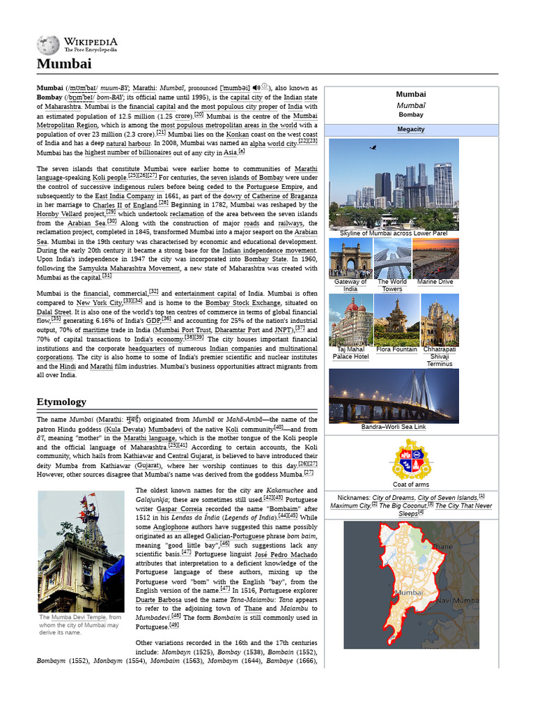 Mumbai | PDF | Mumbai | Rain
